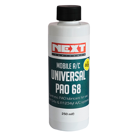 UNIVERSAL PAO68 OIL FOR AUTOMOTIVE A/C COMPRESSOR *WITH UV DYE*-250ML
